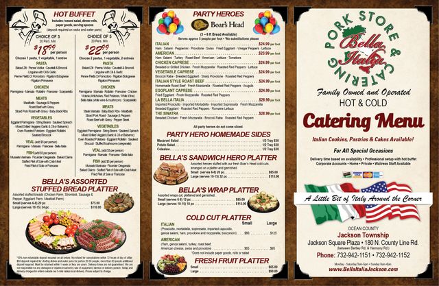Italian Food Catering Menu Italian / Pizza Catering Menu* | 63 Menu