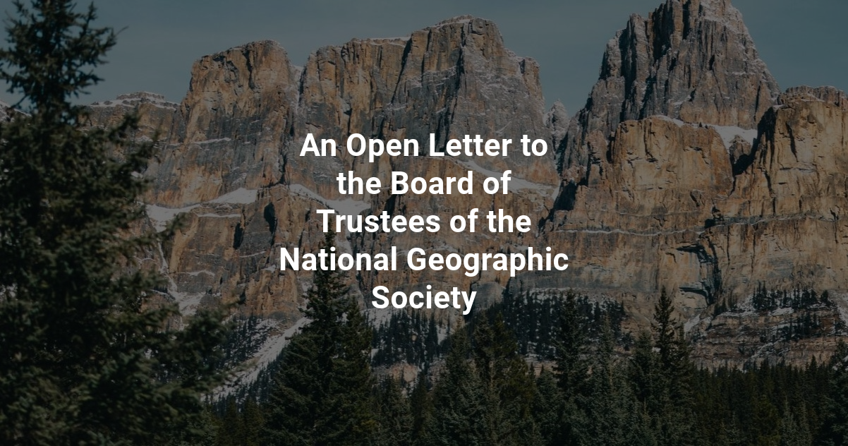 Open Letter to Board of Trustees of NGS