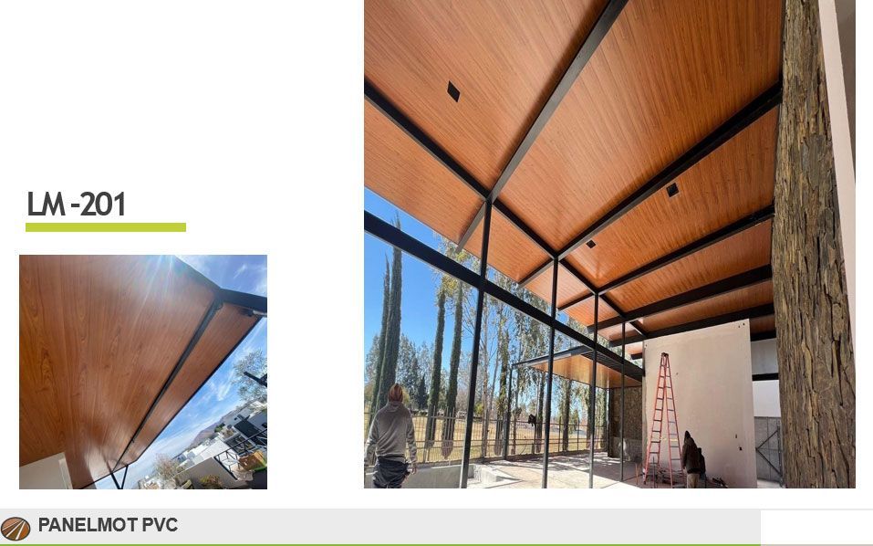 Paneles de PVC, laminado con texturas y lambrín WPC