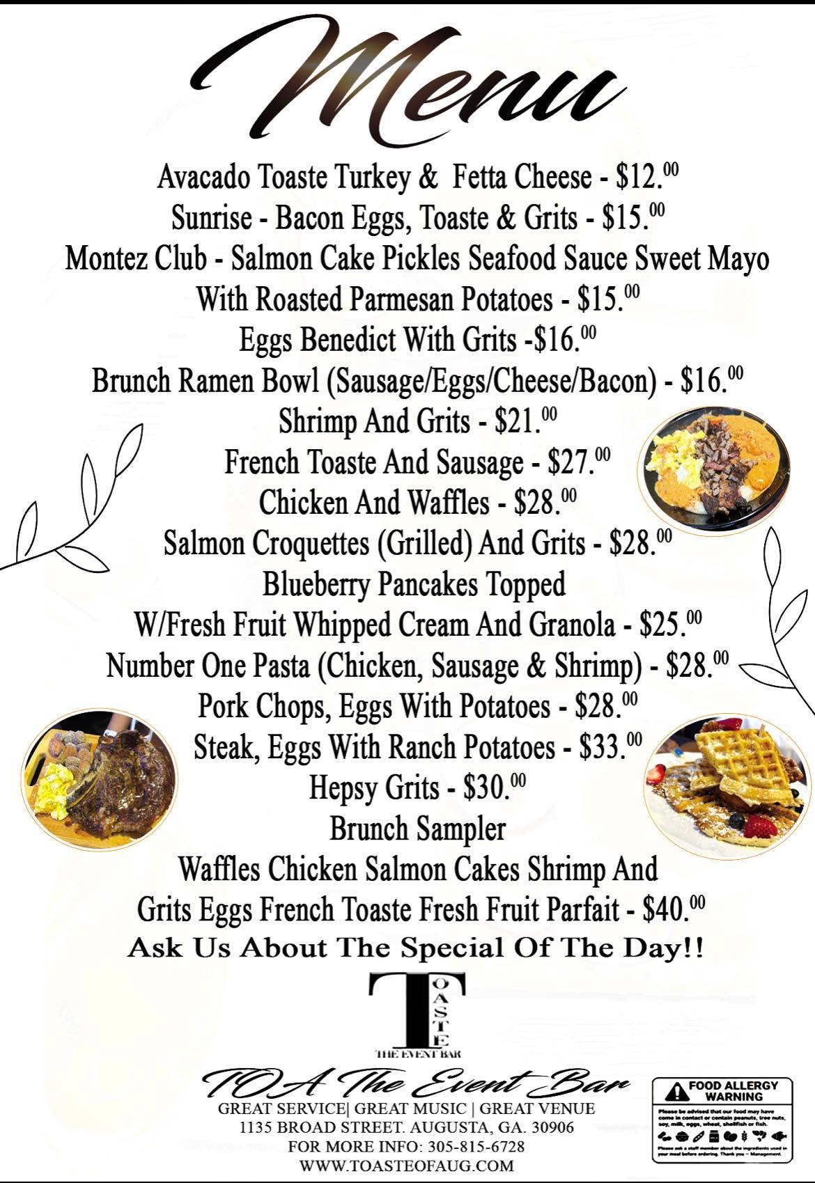 Brunch and Dinner Restaurant Downtown Augusta | Augusta, GA | Toaste