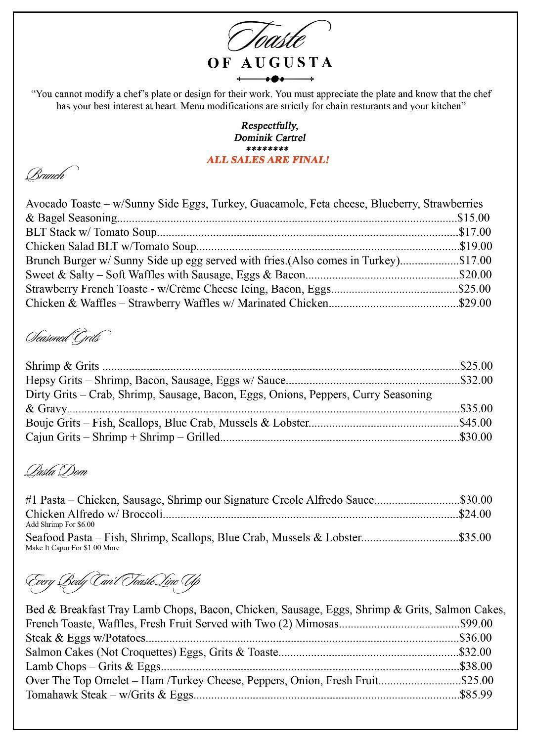 Brunch and Dinner Restaurant Downtown Augusta | Augusta, GA | Toaste