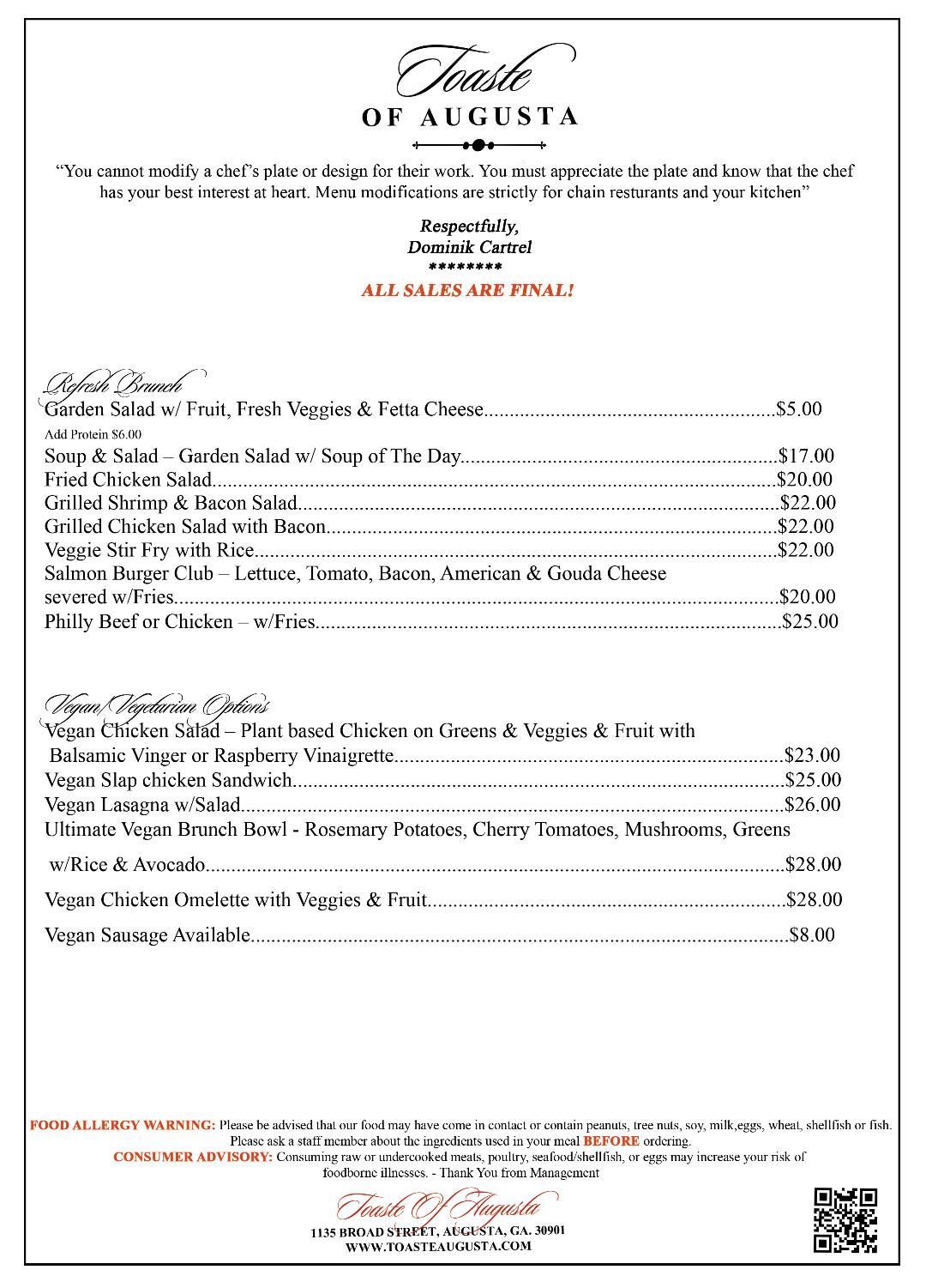 Brunch and Dinner Restaurant Downtown Augusta | Augusta, GA | Toaste