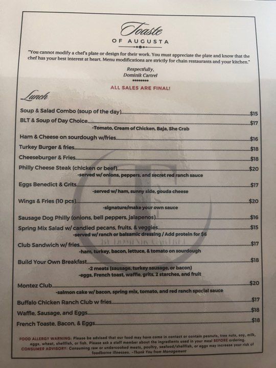 Brunch and Dinner Restaurant Downtown Augusta | Augusta, GA | Toaste