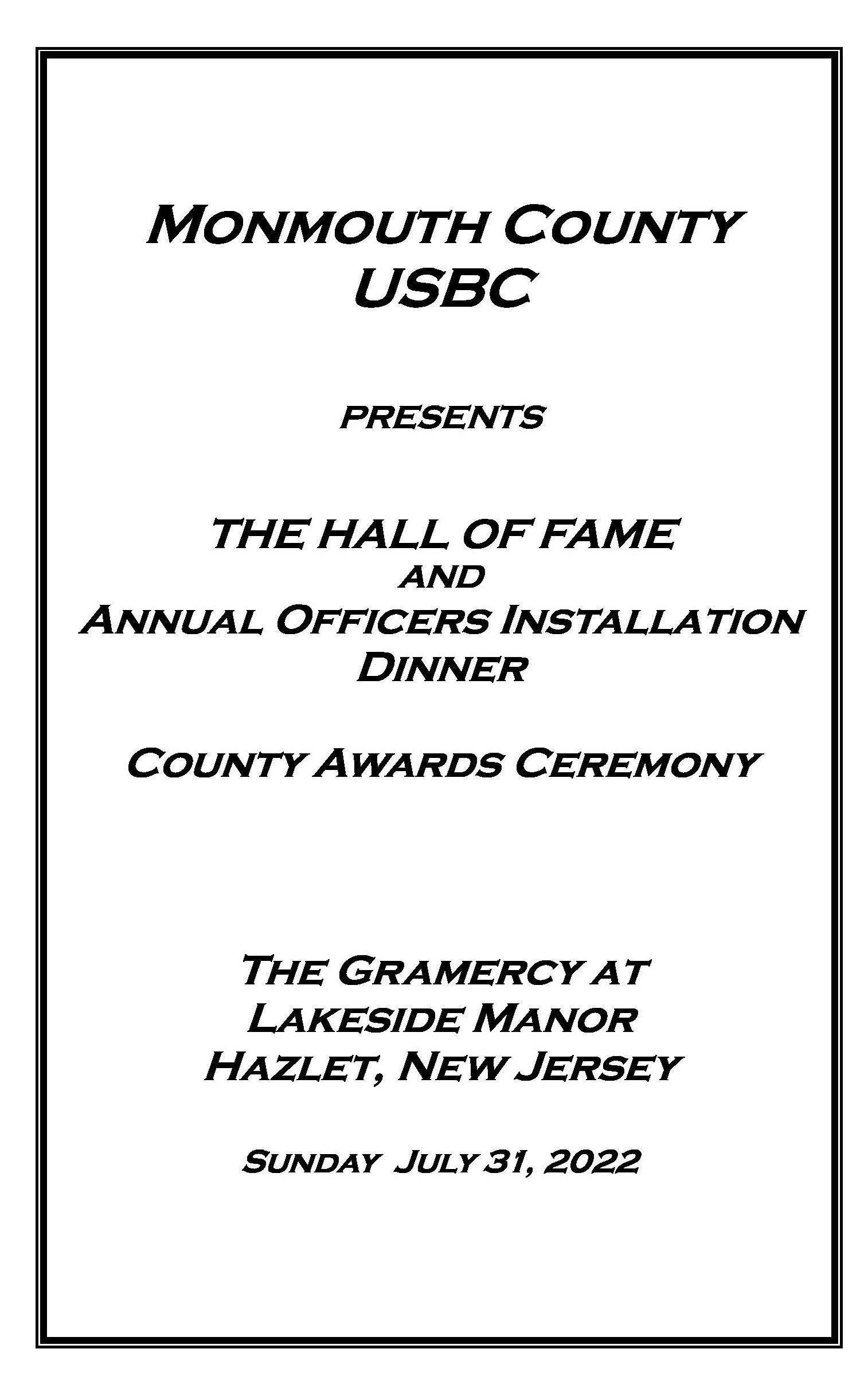 Hall of Fame | Monmouth County USBC