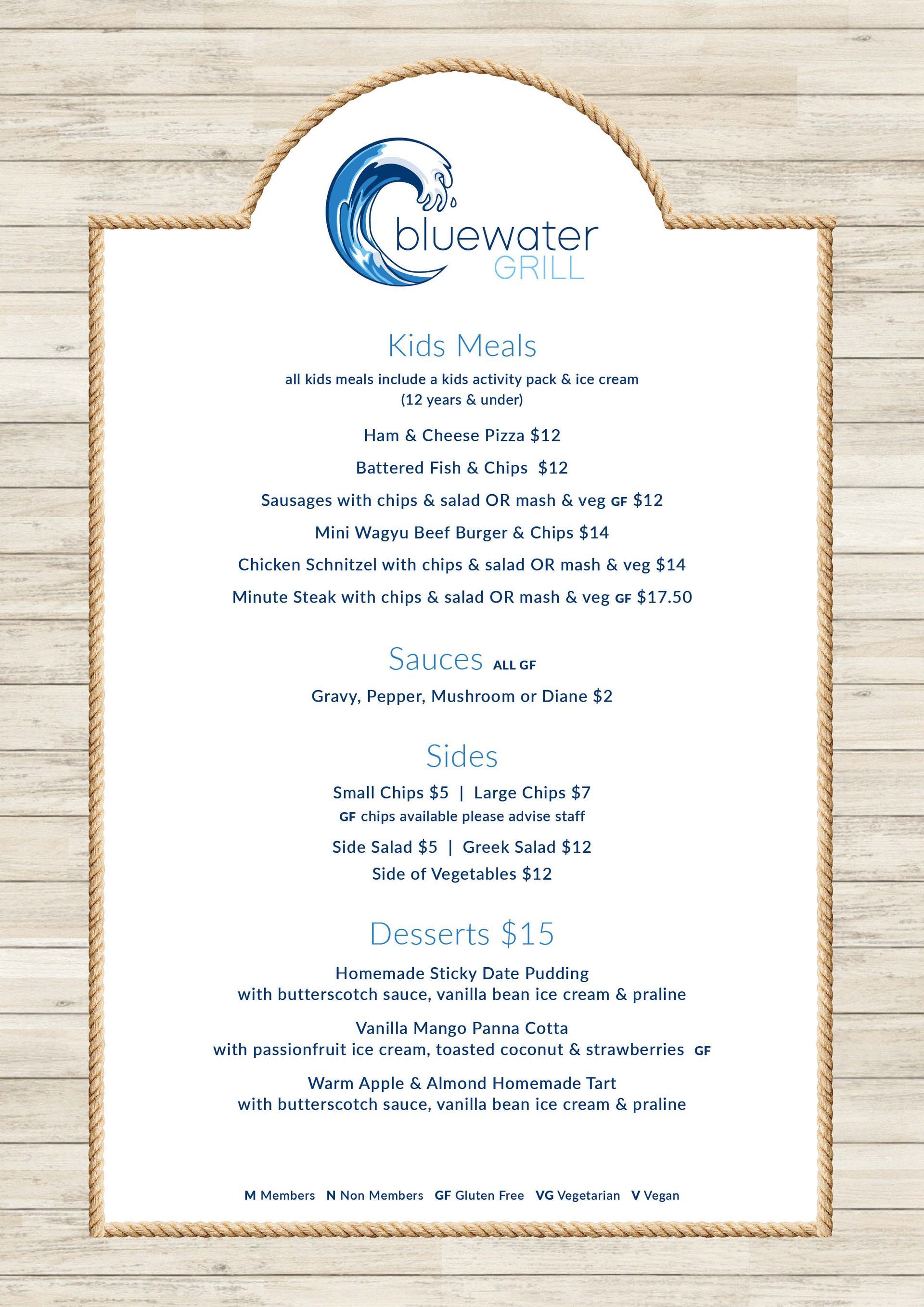 Our Menu | Bluewater Grill
