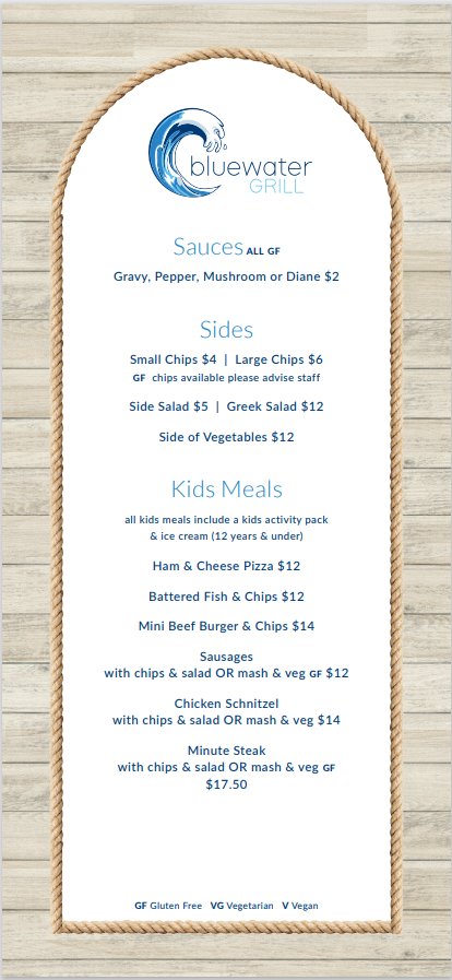 Our Menu | Bluewater Grill