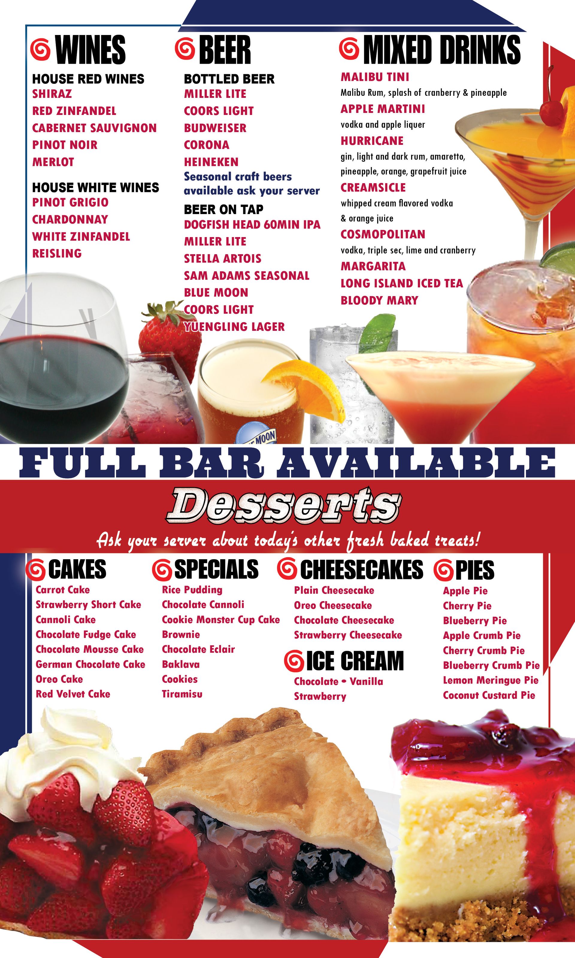 Andy's Diner & Pub Menu