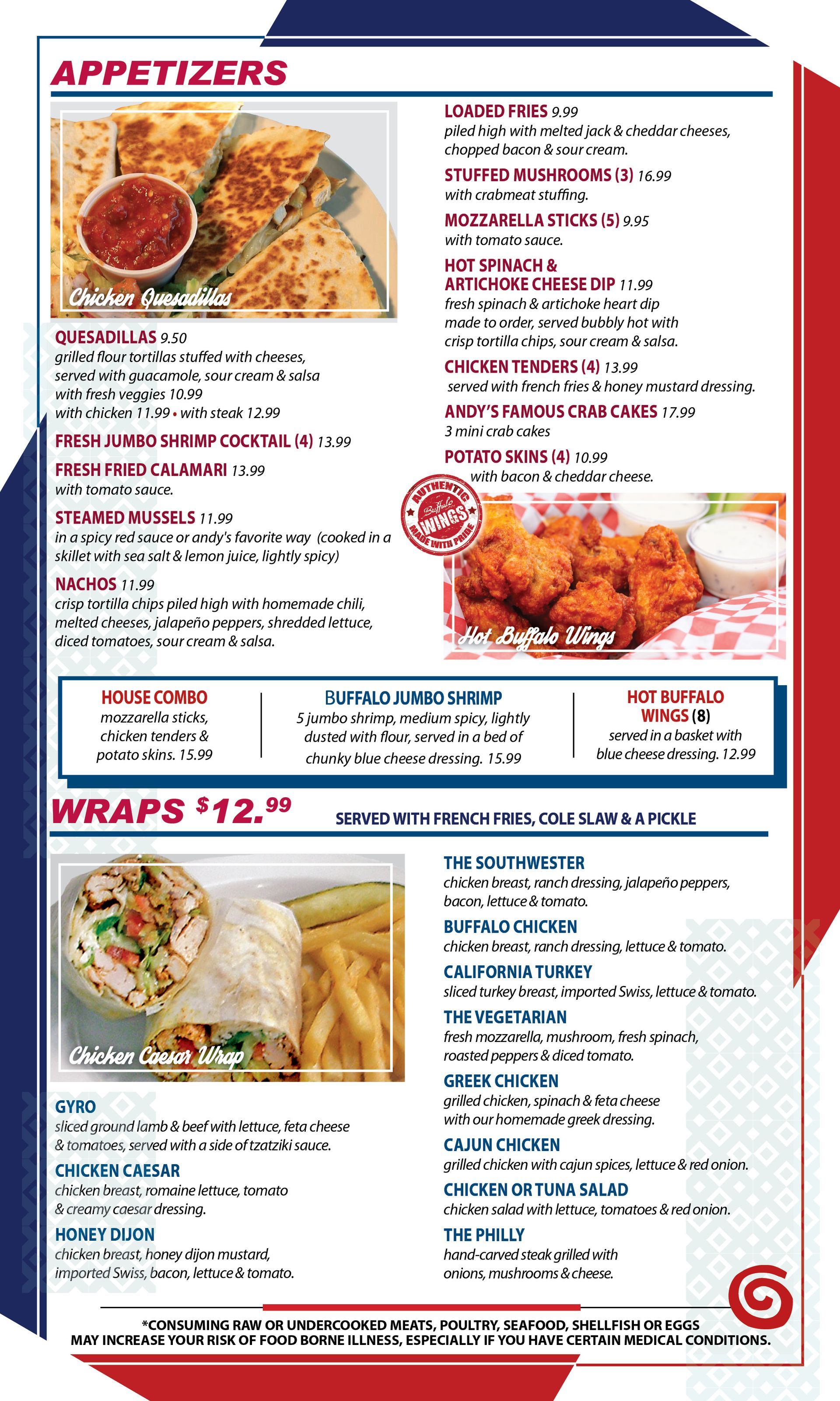 Andy's Diner & Pub Menu