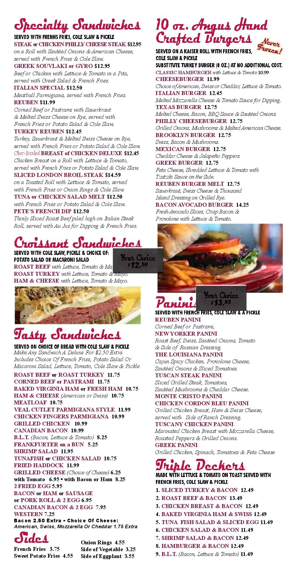 Andy's Diner & Pub Menu