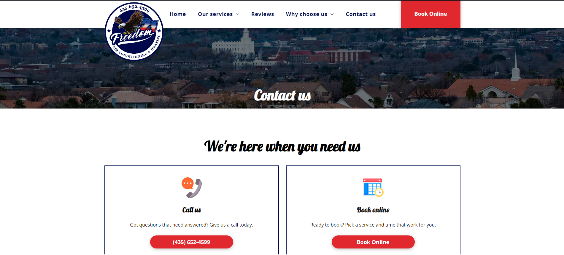 Contact Us | Freedom 21 AC & Heating in St. George, UT