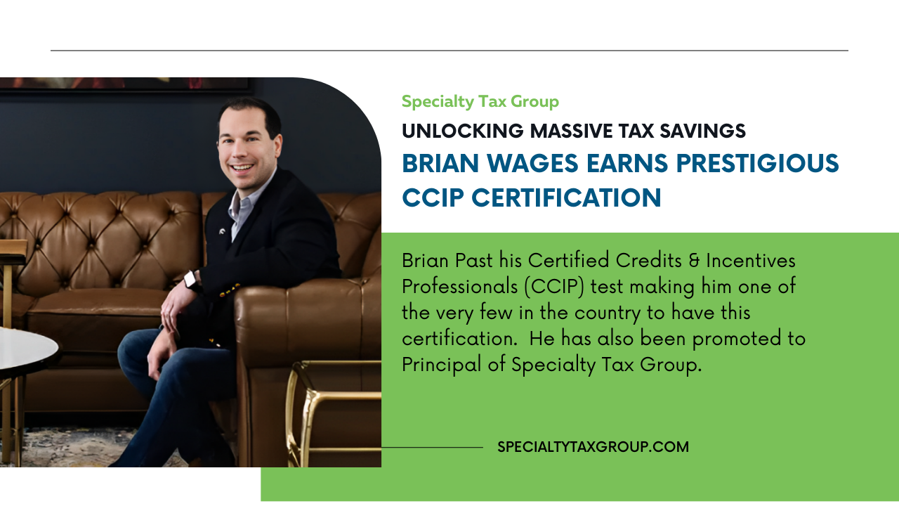 Tax Credits and Incentives Expert Brian Wages Earns Prestigious CCIP ...