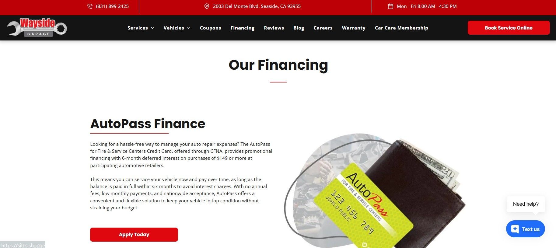 Auto Repair Financing in Seaside, CA | Wayside Garage