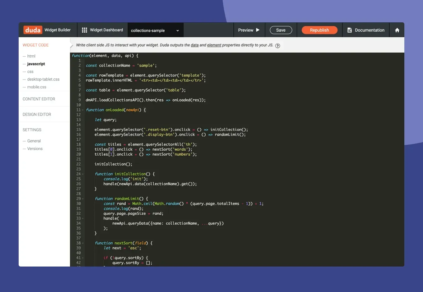 Collections API: JavaScript Improvements