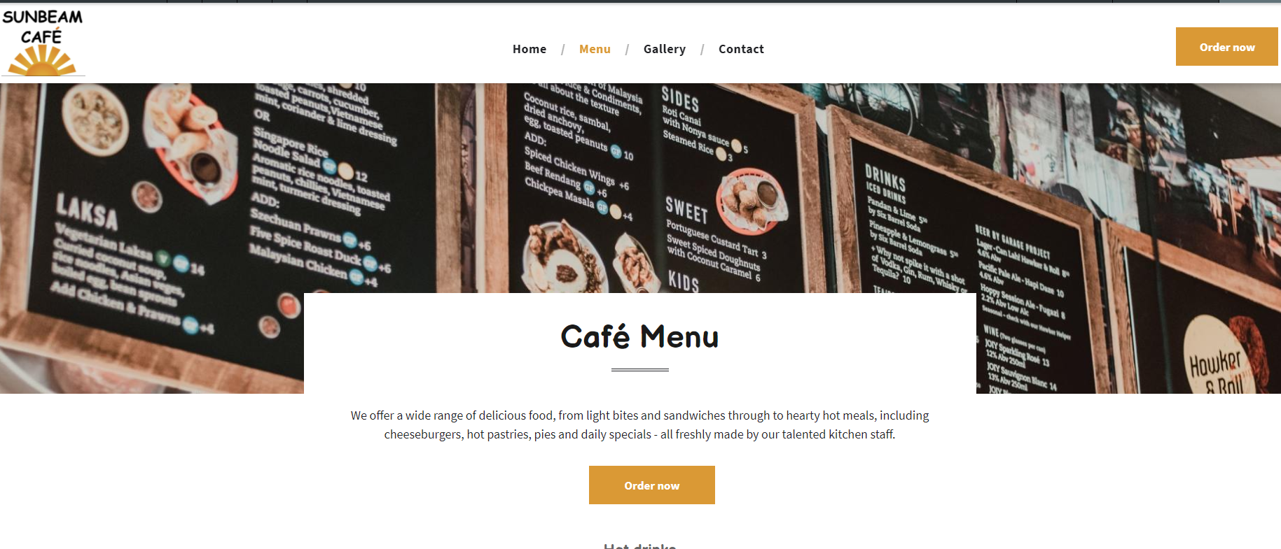 Café Menu – Order Online Today | Sun Beam Cafe