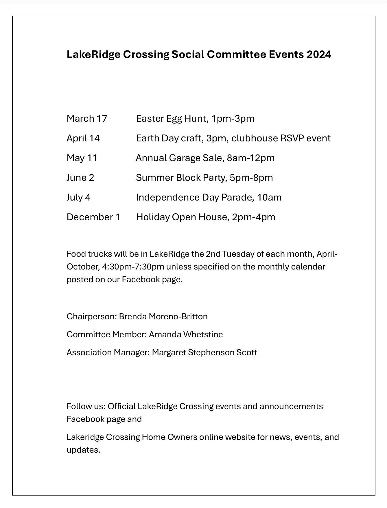 Calendar | 812-204-7645