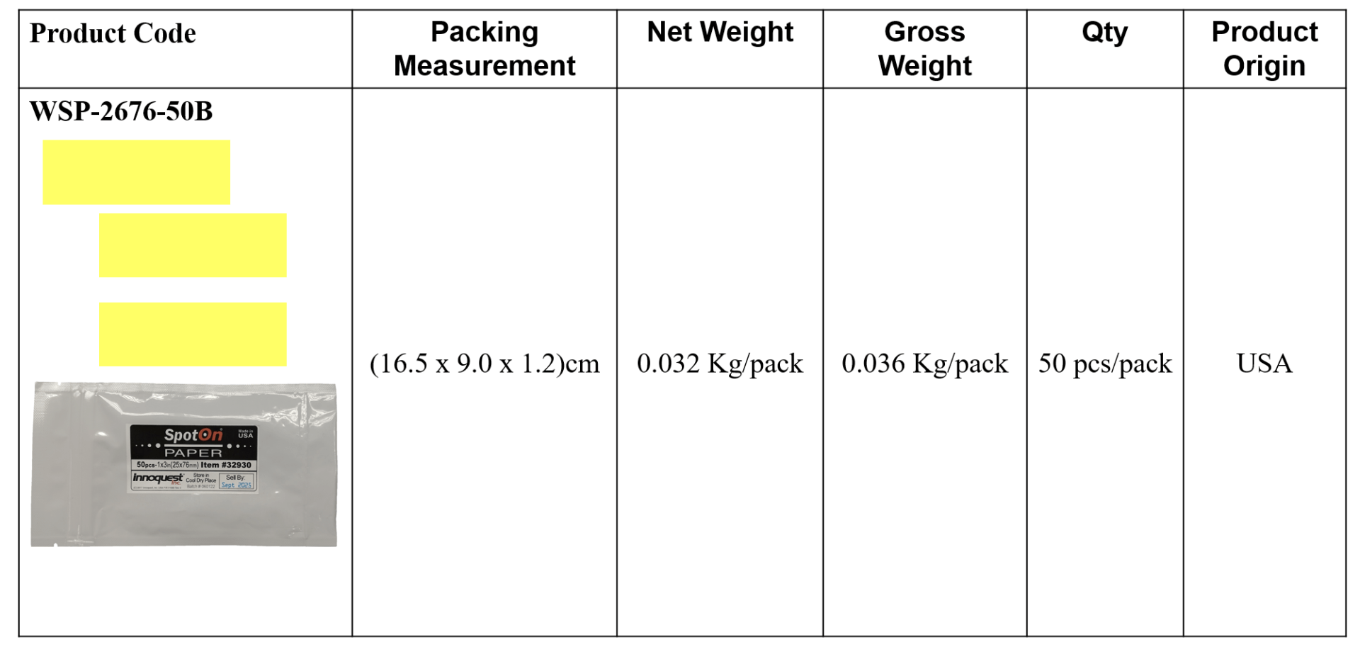 Water Sensitive Paper