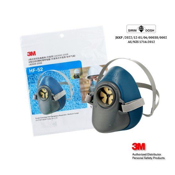 Respirator 3M™ HF-52 Single Cartridge Silicone Half Face Piece Reusable Respirator
