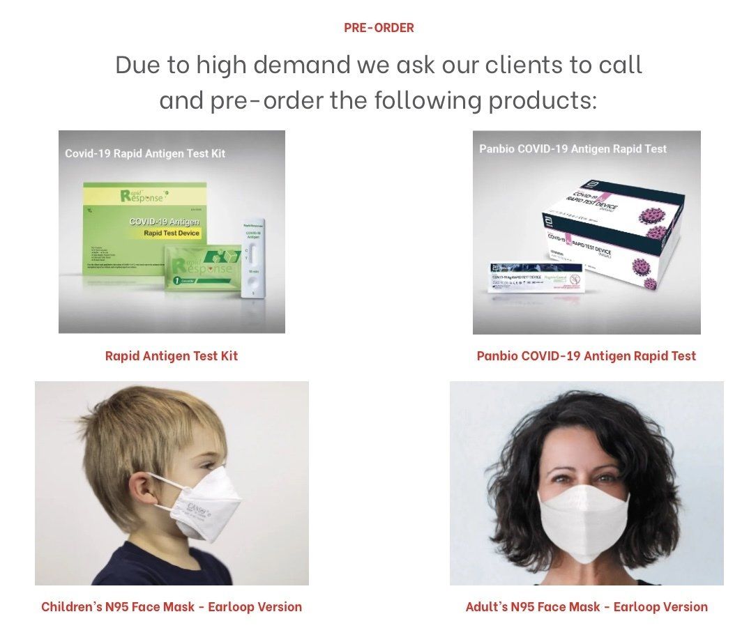 Healthcare and First Aid Supplies - Pre Order Rapid Test and N95 Masks