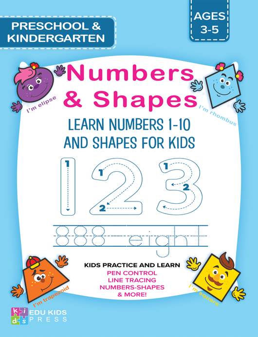 Exceptional Tracing Numbers 1-10 & Geometric Shapes For Kids WorkBooks