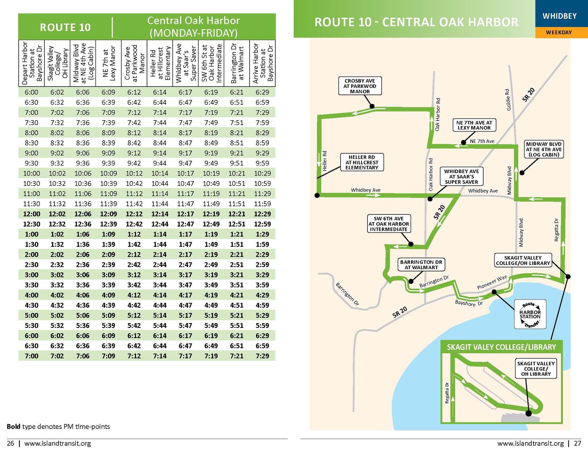 Route 10 Central Oak Harbor Weekday