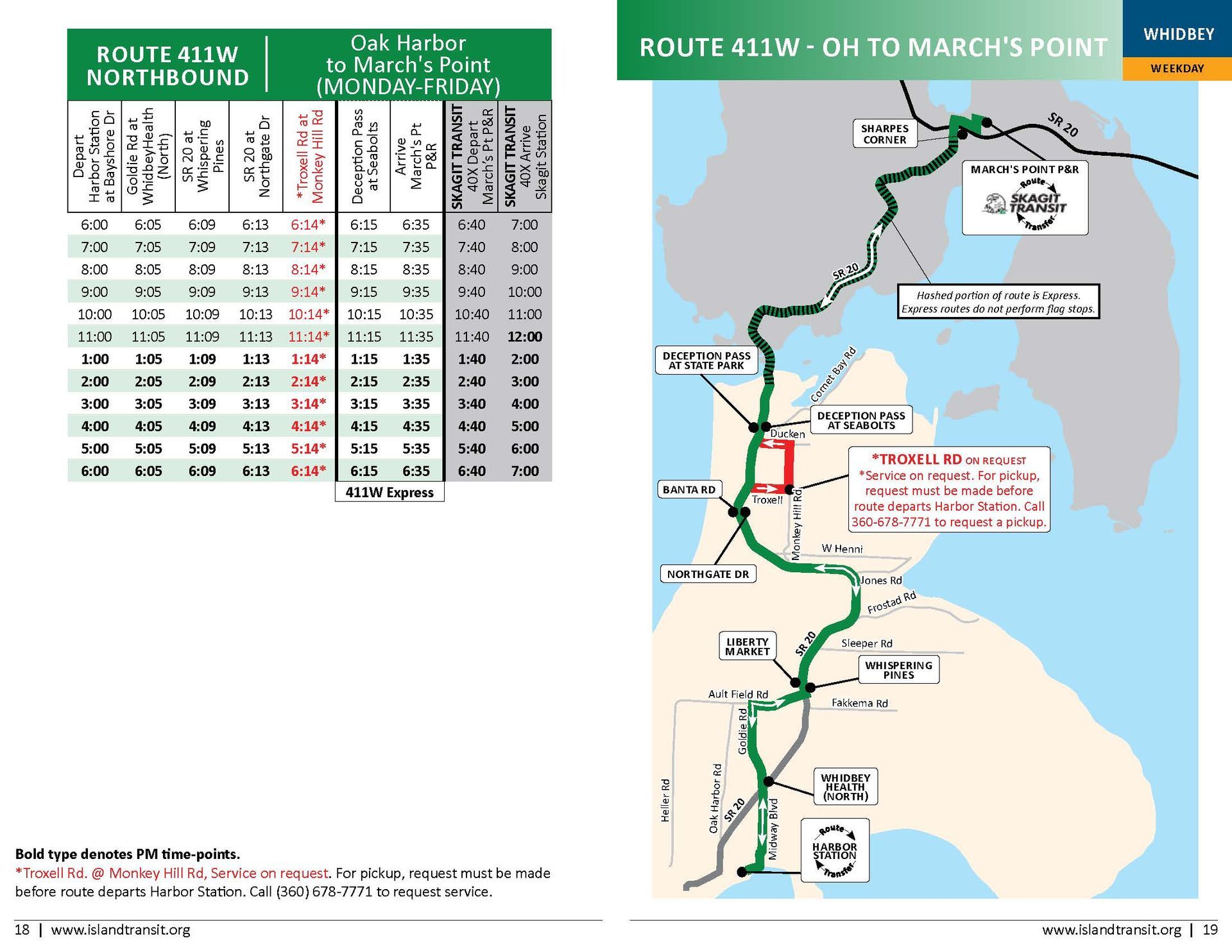 Route 411W NB Weekday
