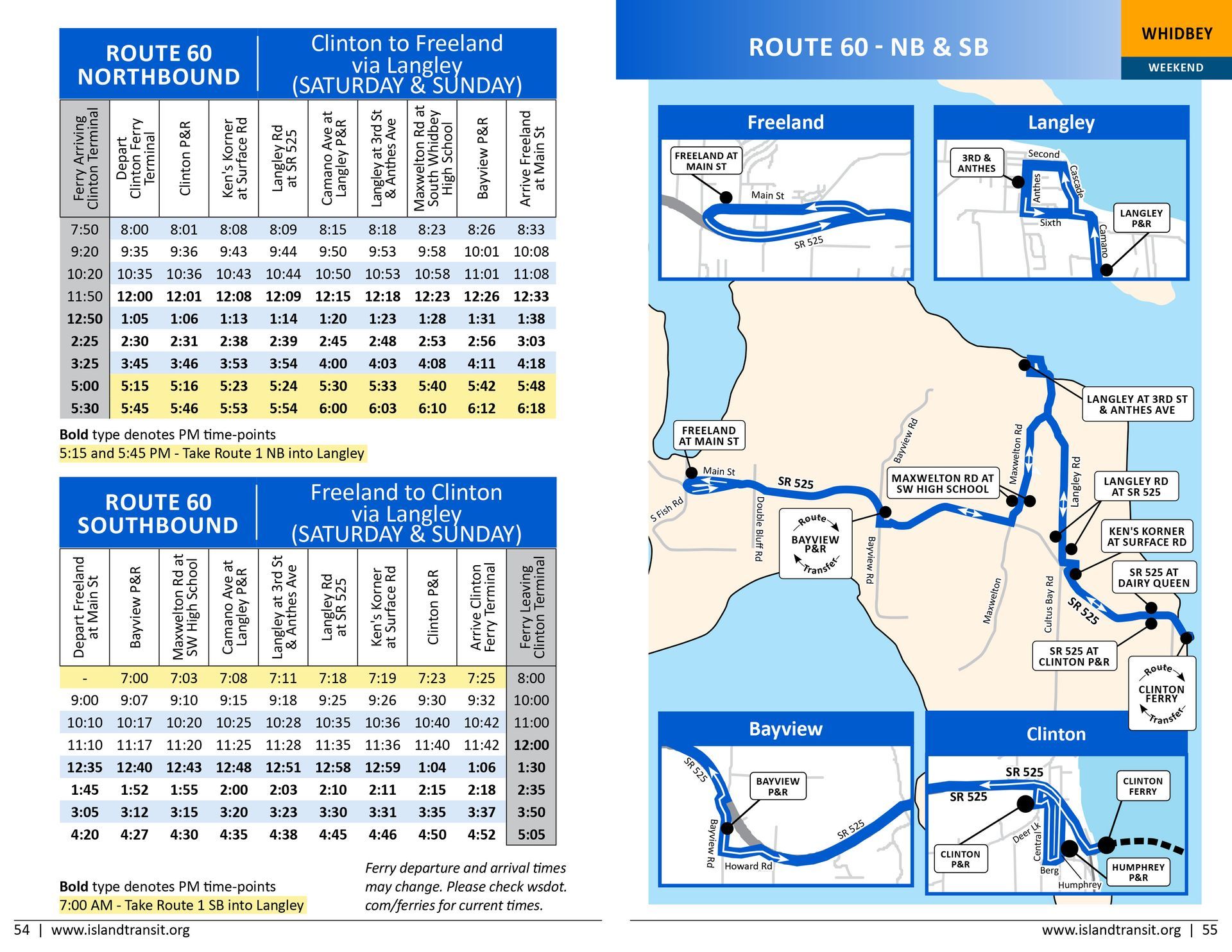 Route 60 NB/SB Saturday