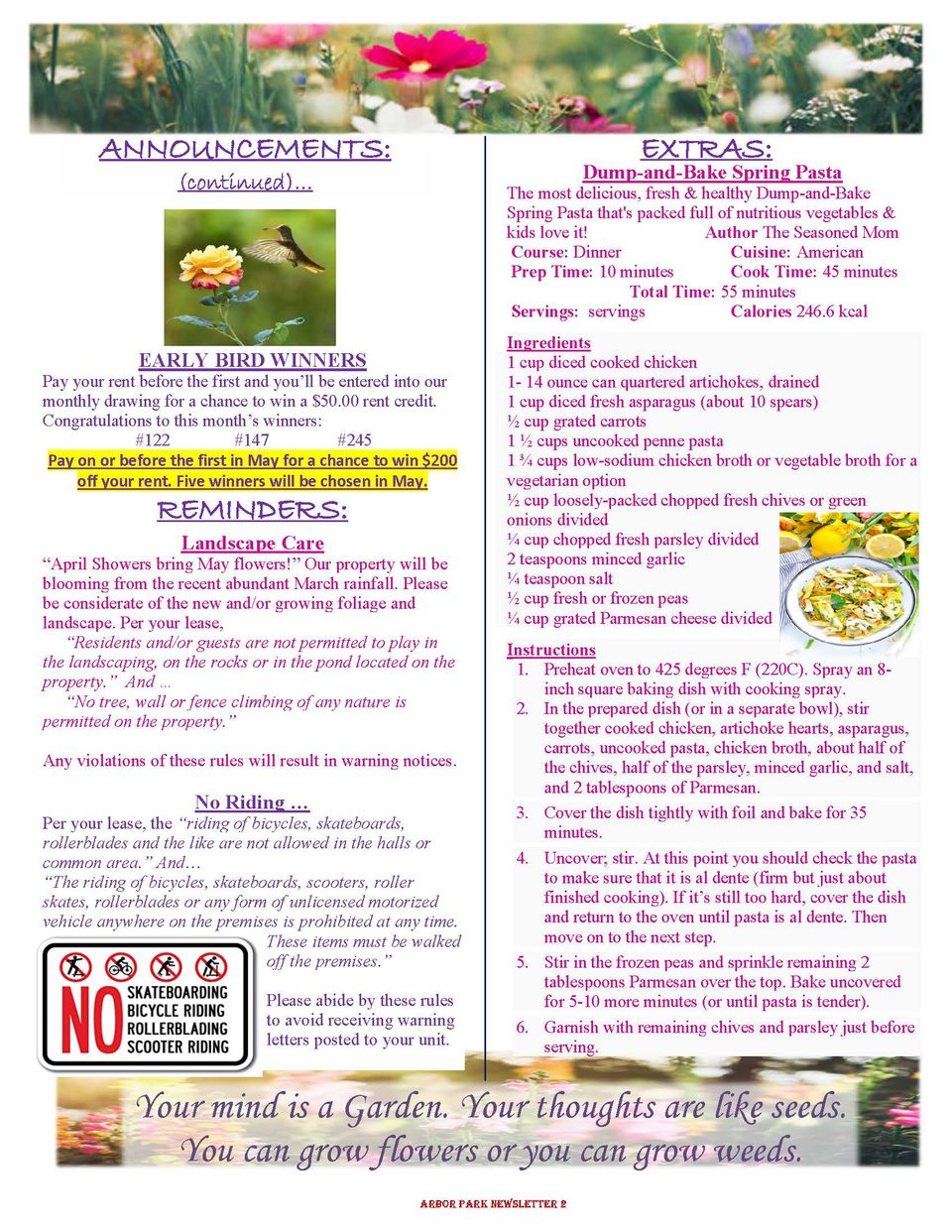 Resident Newsletter - April
