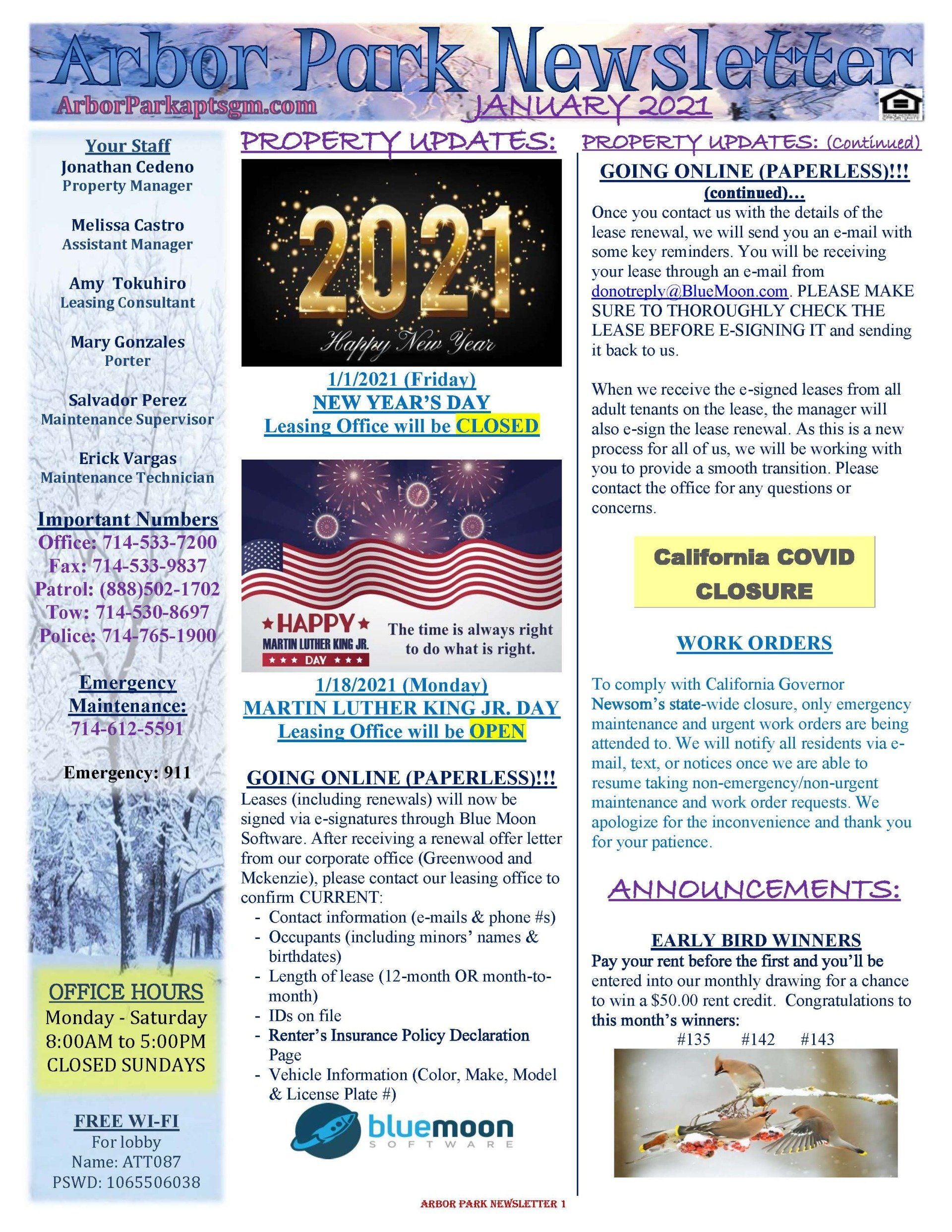 Resident Newsletter - February