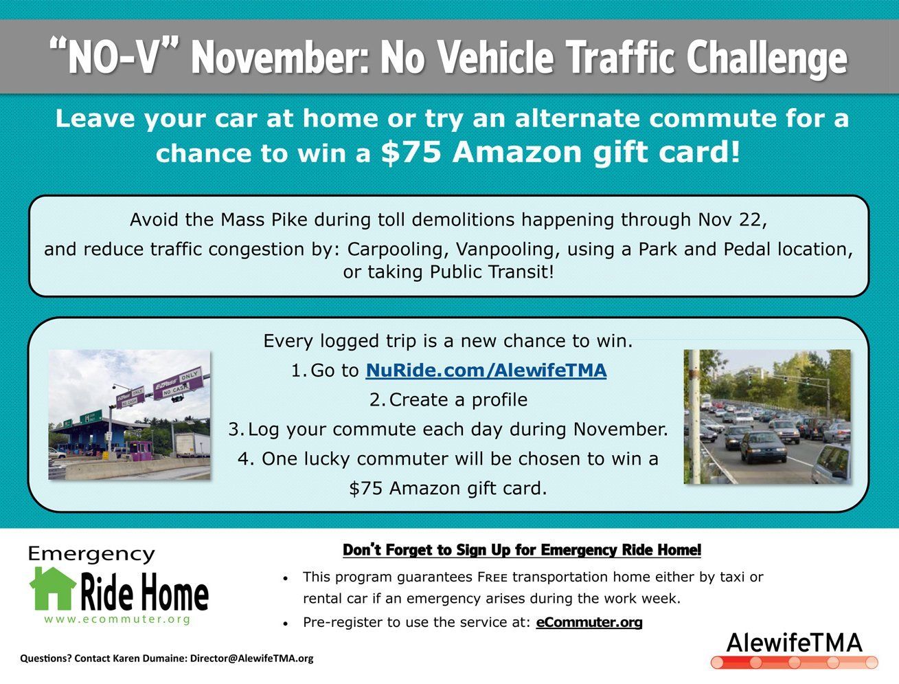 "No-V" November: No Vehicle Traffic Challenge
