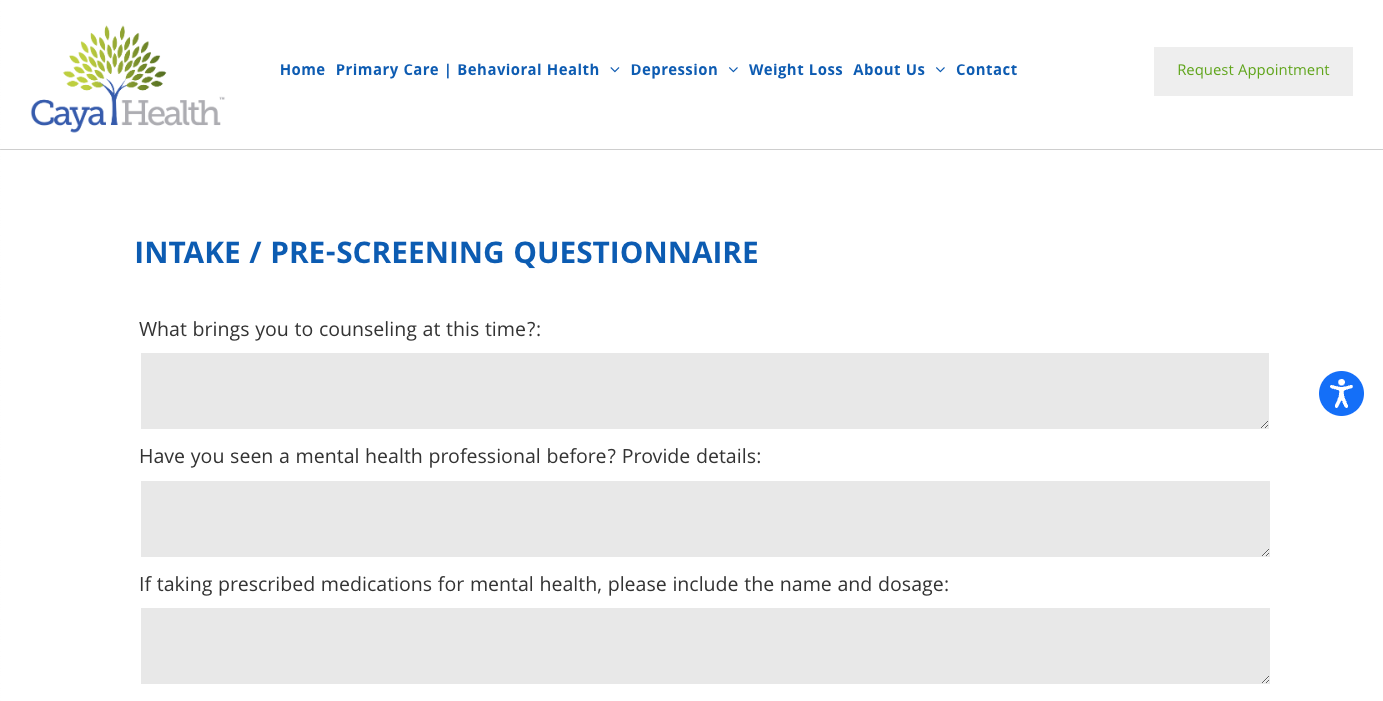 INTAKE / PRE-SCREENING QUESTIONNAIRE