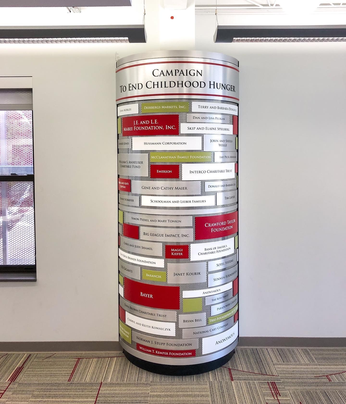 Donor Recognition Wall Displays – St. Louis, MO – The Designery