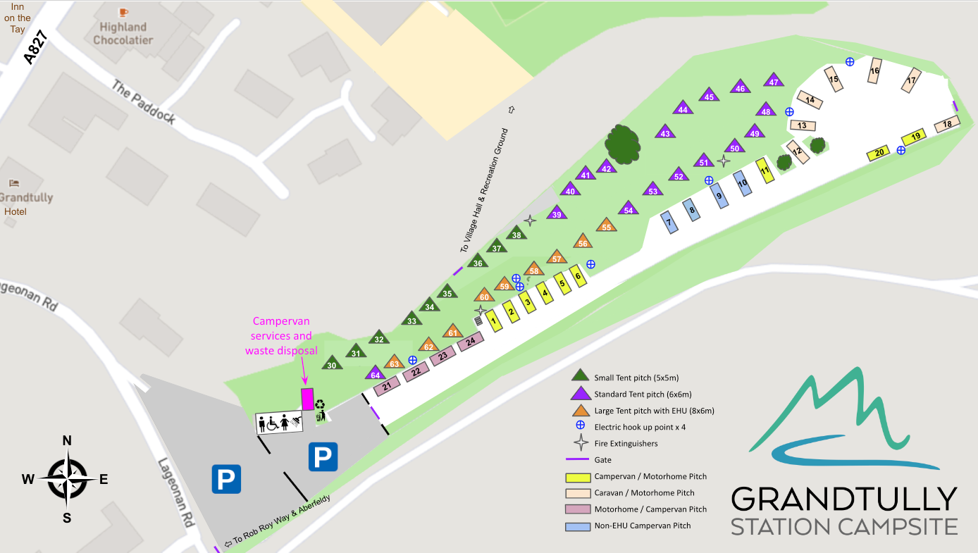 Grandtully Station Campsite, Pitlochry | Campsite Map