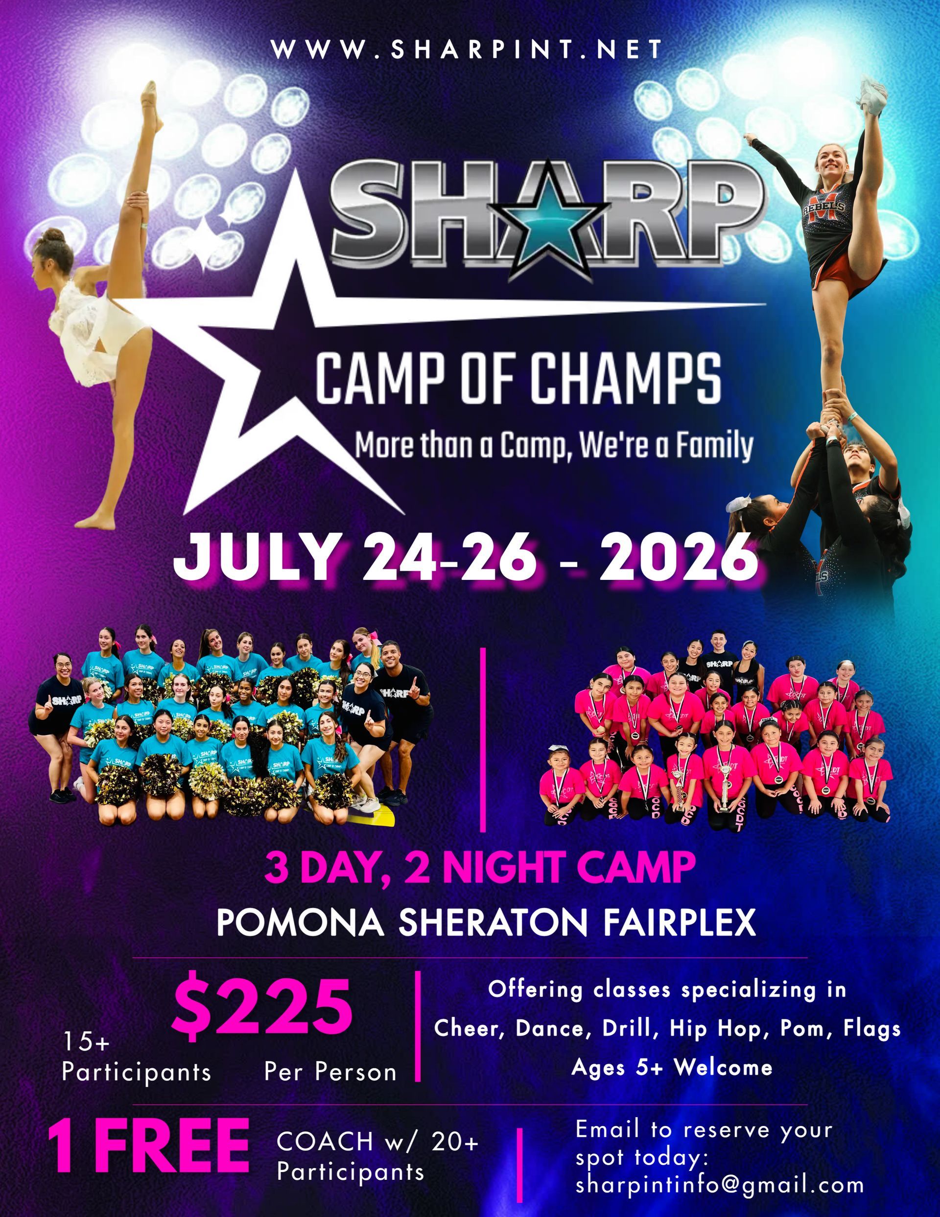 SHARP International #1 Competitions & Camps Upcoming Events Page