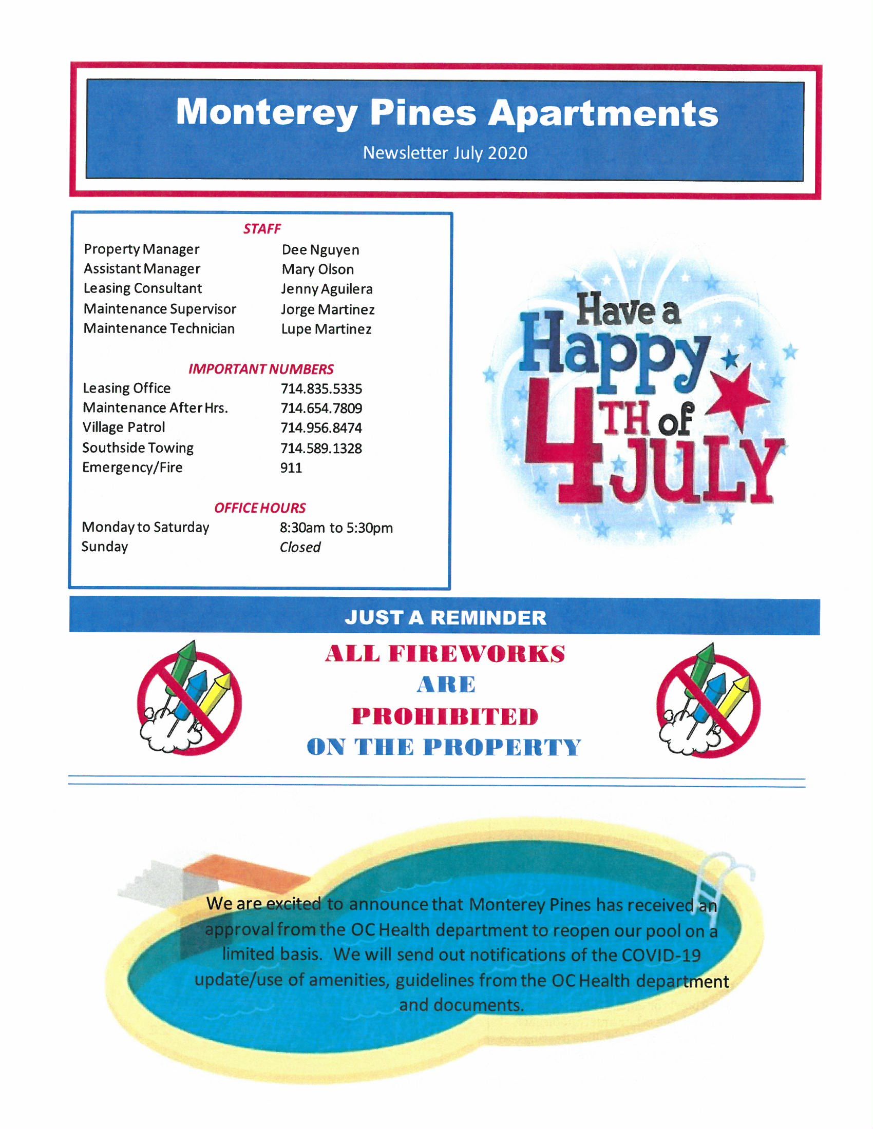 Resident Newsletter - July