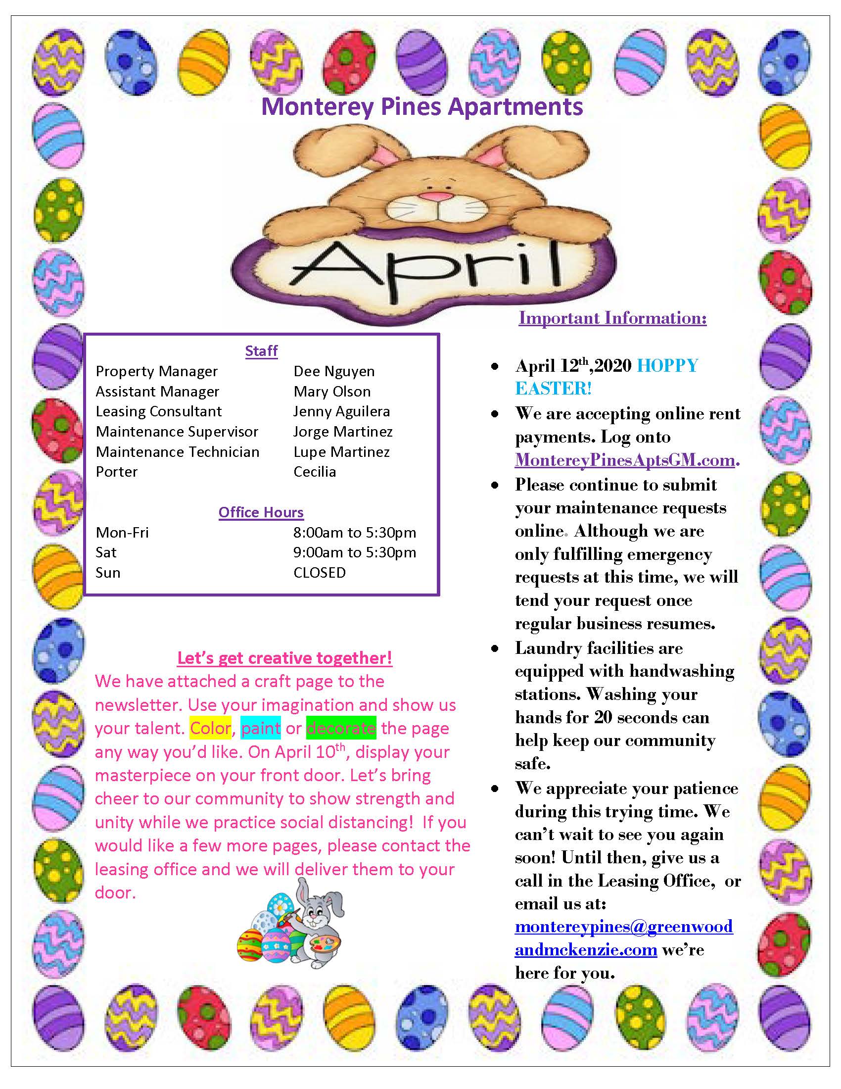 Resident Newsletter - April