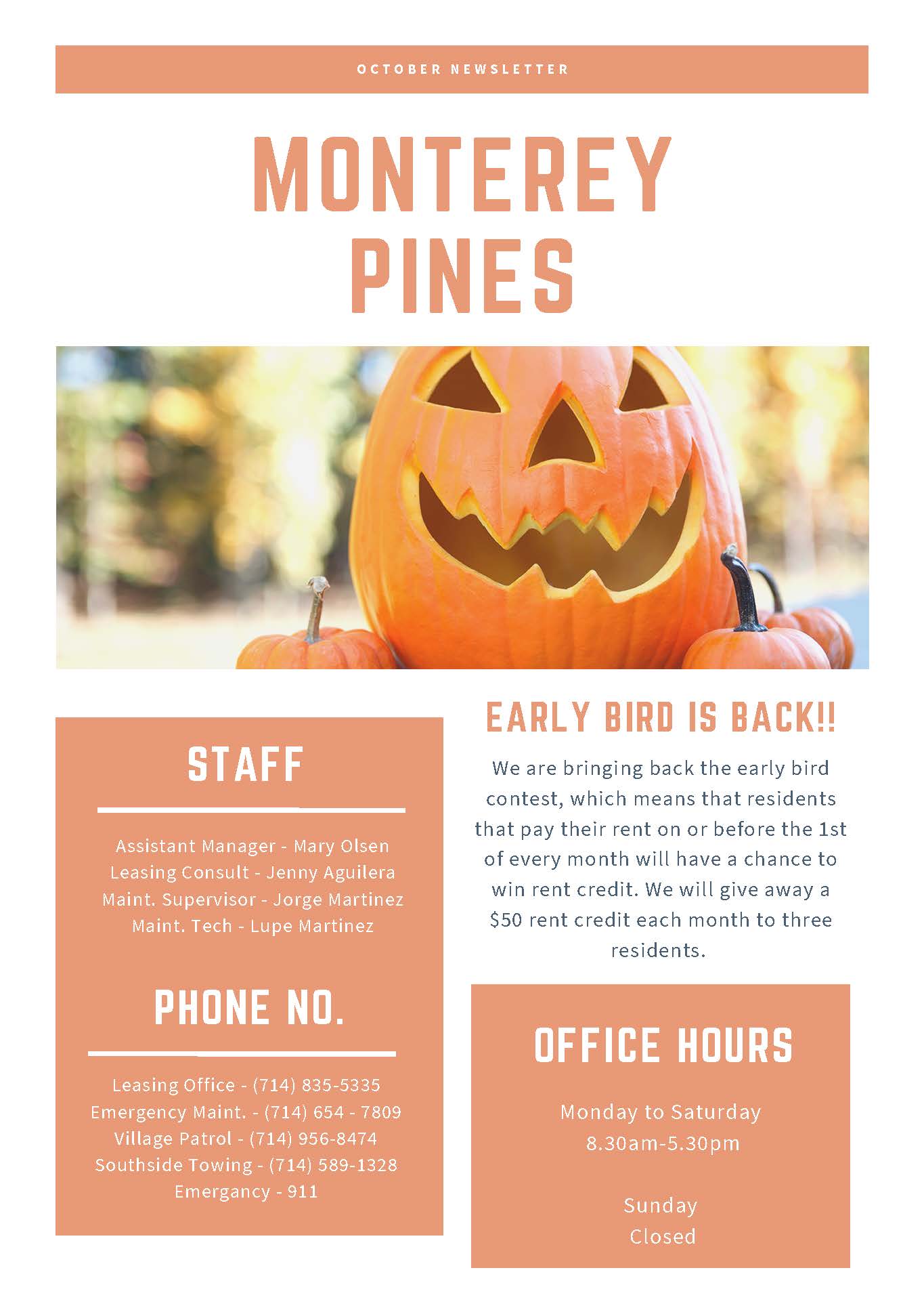 Resident Newsletter - October