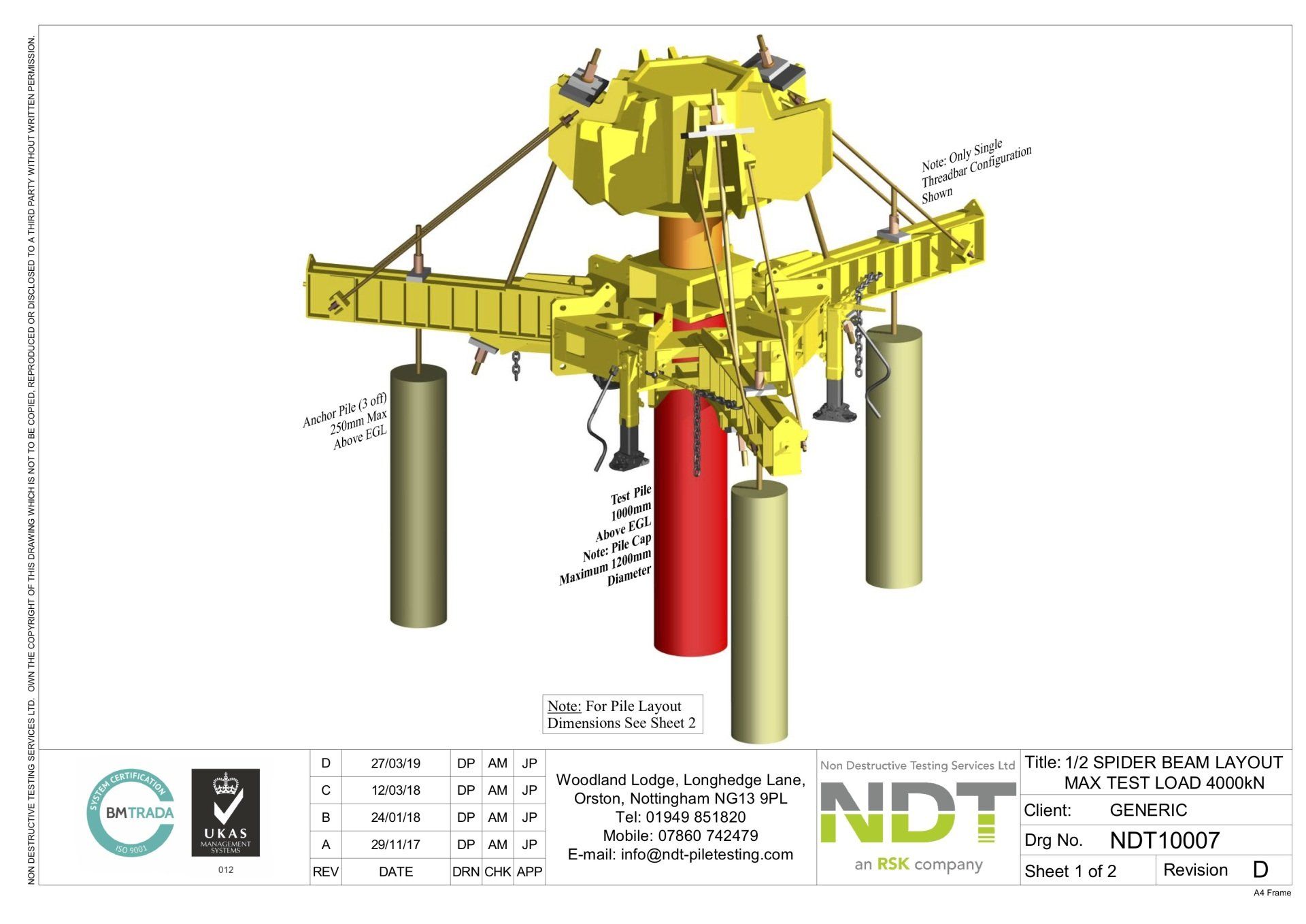 Drawings and schematic layouts of static pile testing by the experts in ...