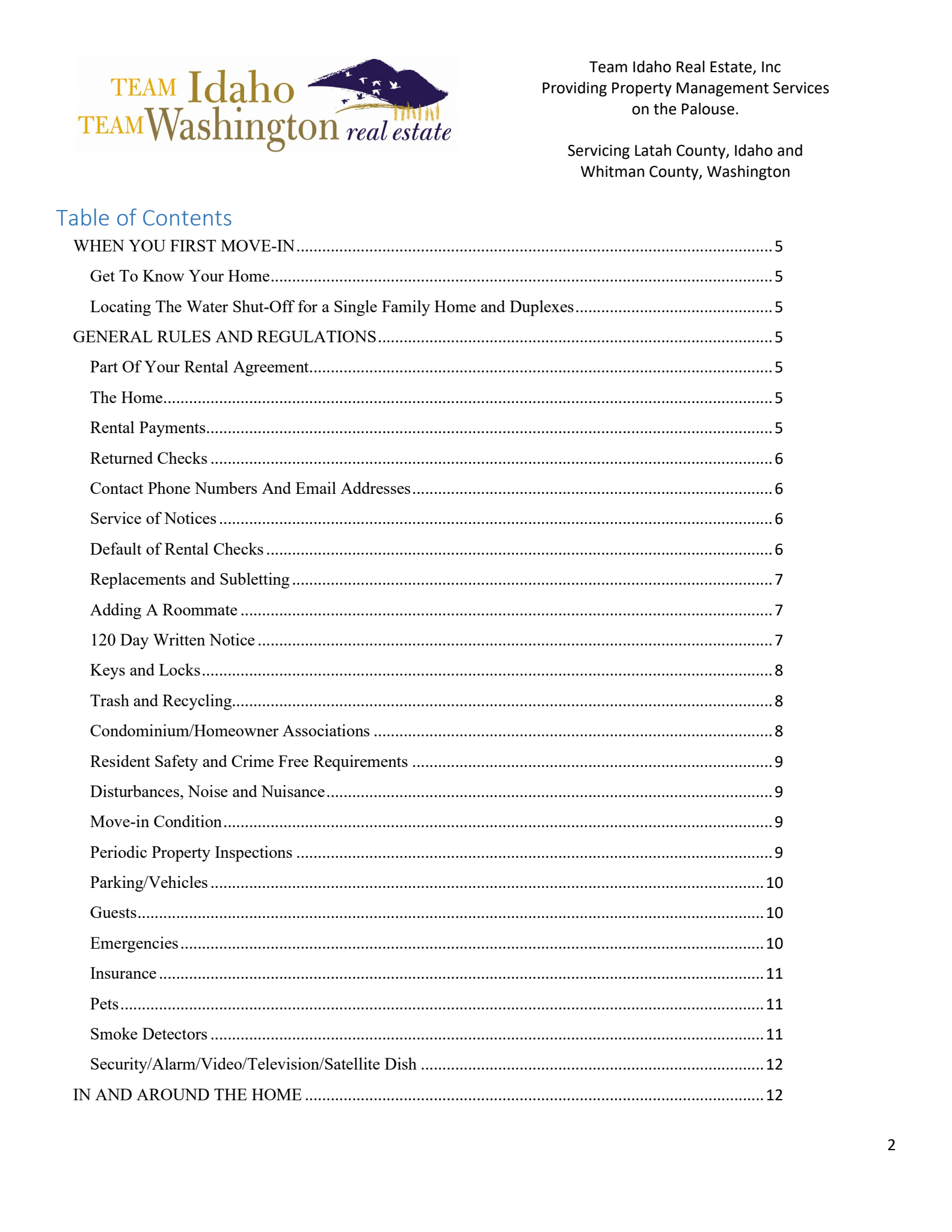 Tenant Handbook | Team Idaho Property Management & Real Estate