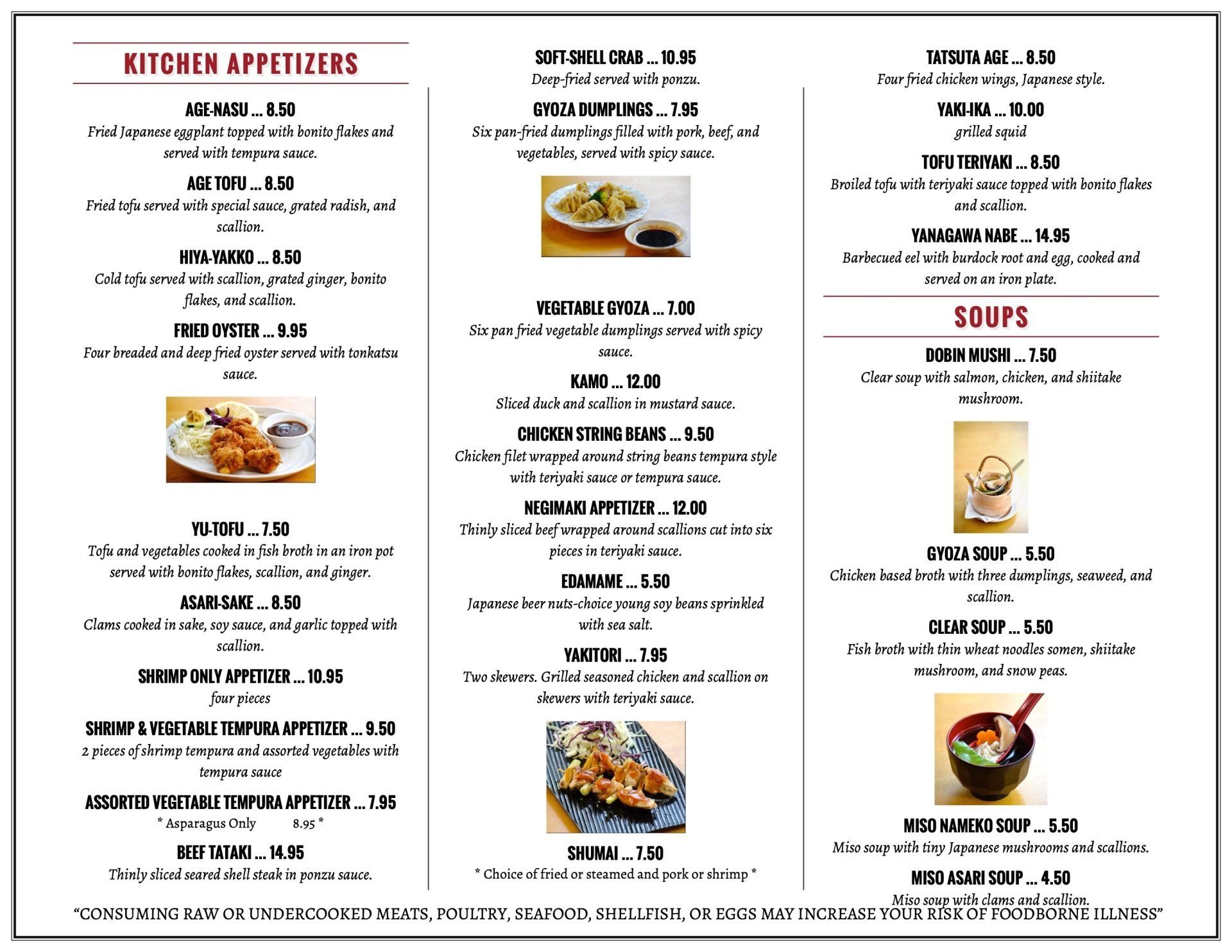 Menu at a glance | Kotobuki Japanese Cuisine
