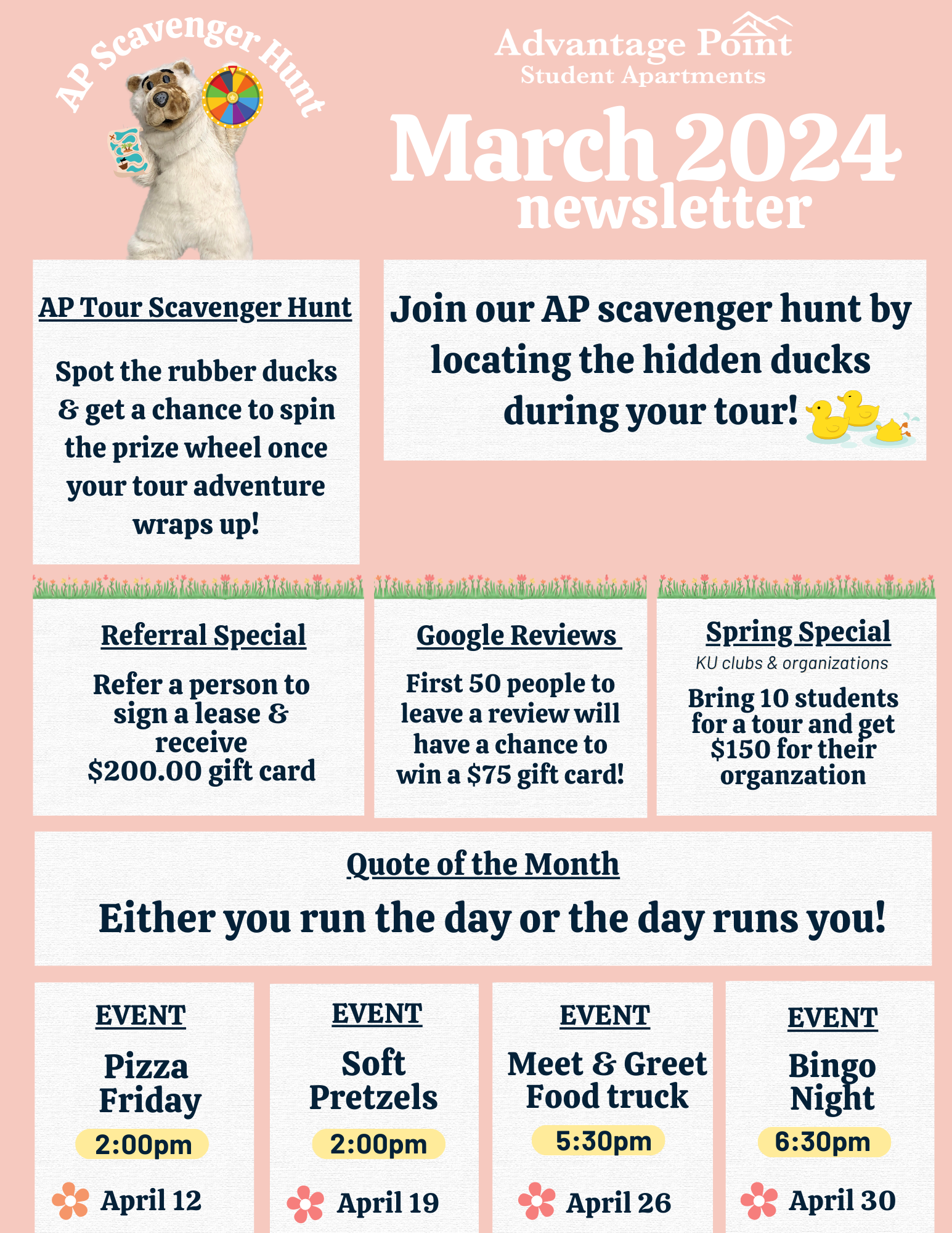 Advantage Point Student Apartments | EVENTS