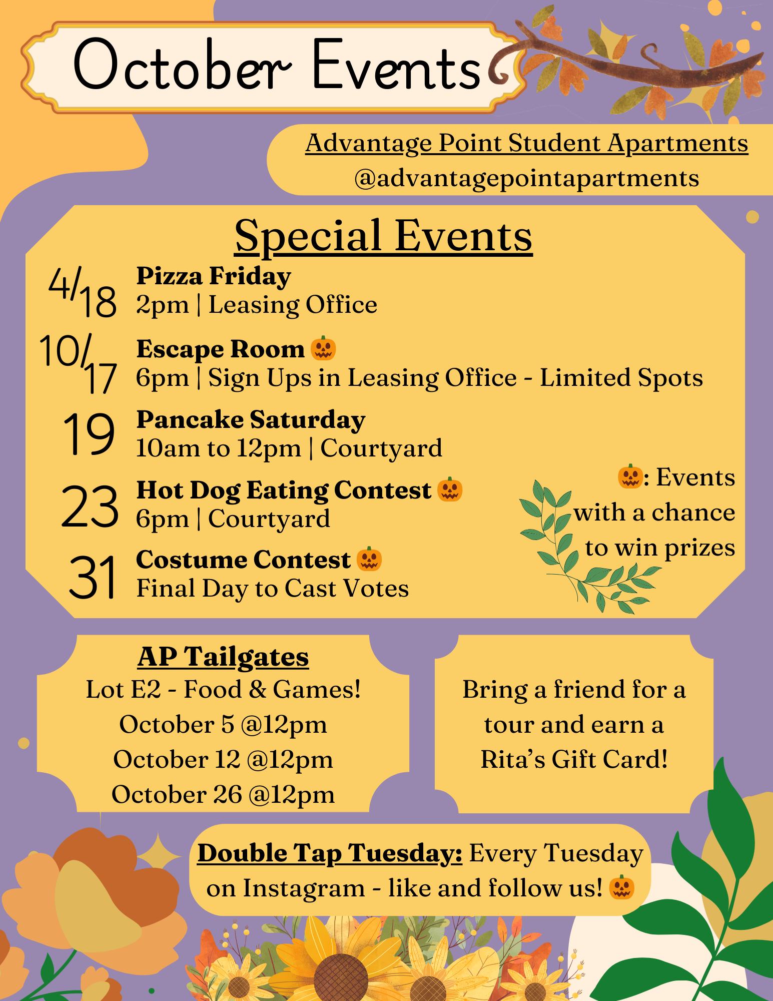 Advantage Point Student Apartments | EVENTS