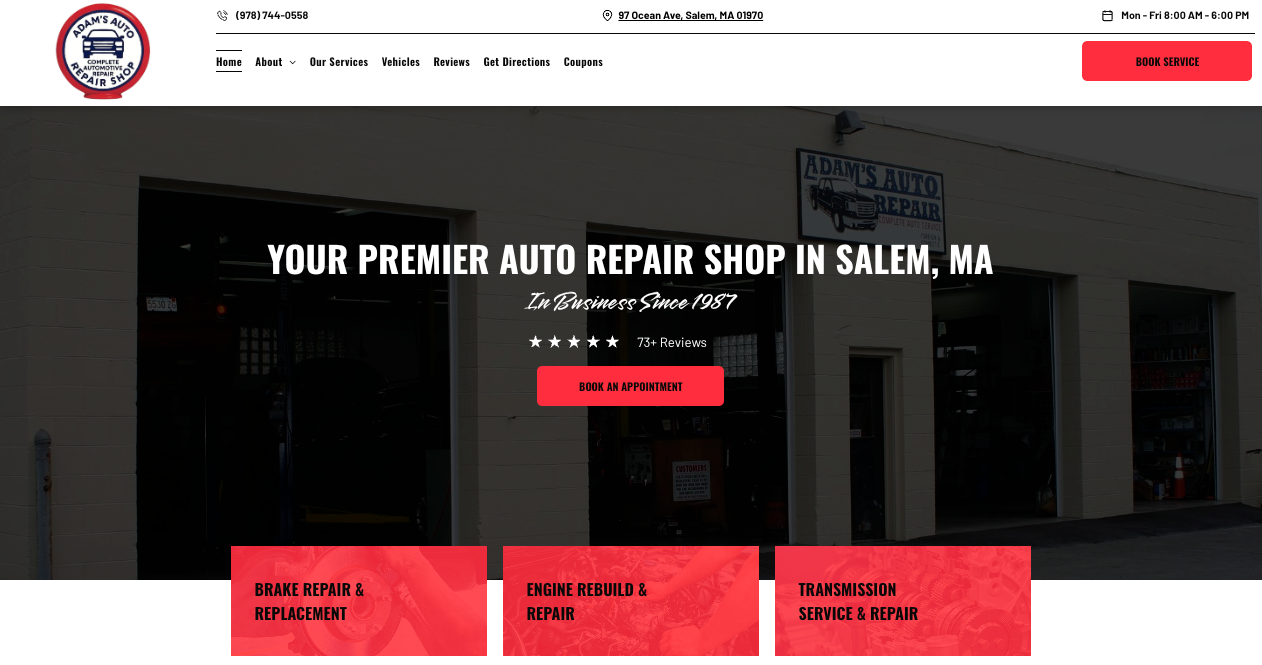 Auto Repair in Salem, MA | Adam’s Auto Repair Shop