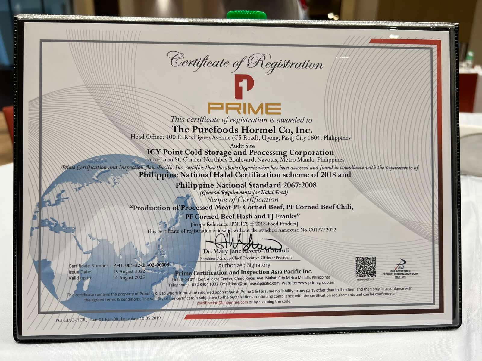 Prime Group awards Halal certifications to Purefoods products