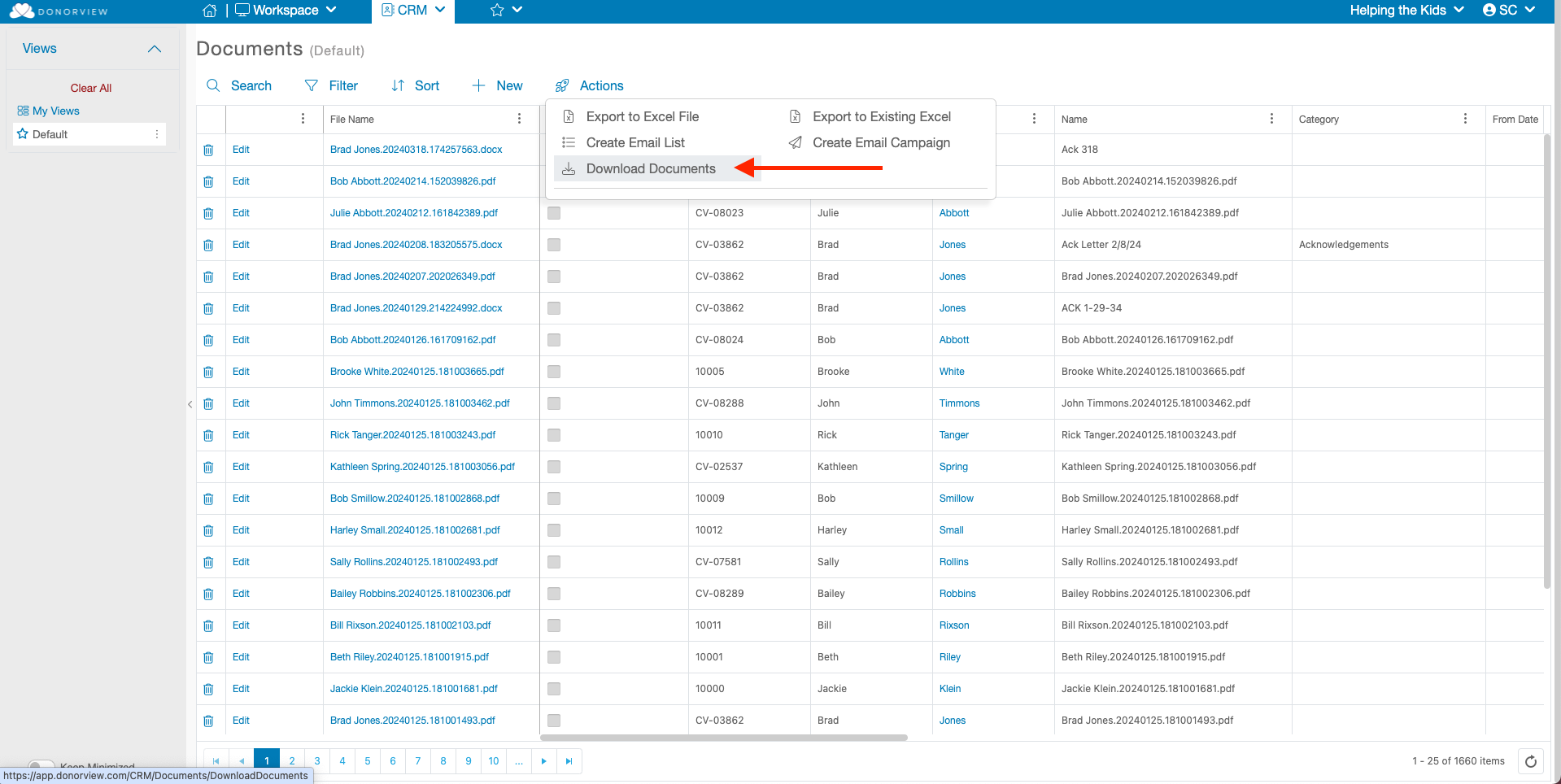 Recent Changes | DonorView