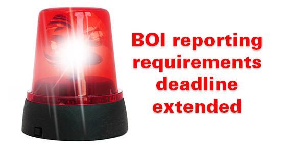 Suspended BOI reporting requirements have been reinstated; reporting deadline extended