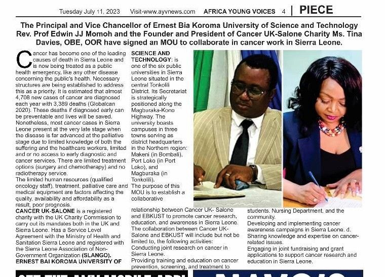 The Principal and Vice Chancellor of Ernest Bai Koroma University of ...