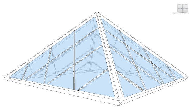Pirámide de acceso al "Louvre" en Revit
