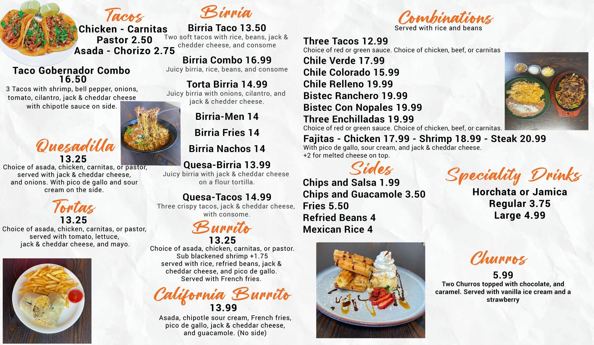 Menu | Oscar Cafe Huntington Beach