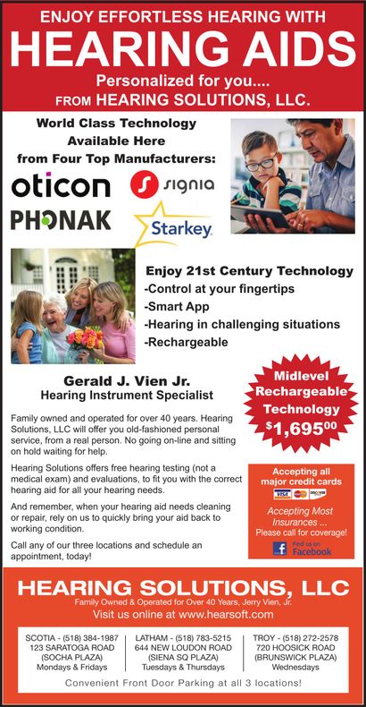 Hearing Solution Center Albany, Saratoga, Clifton Park, Schenectady