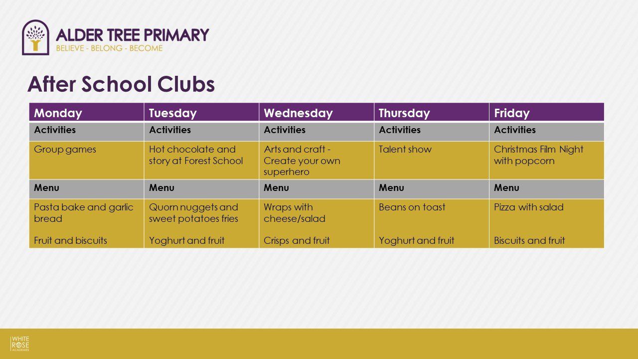 School Day & Timetables | Alder Tree Primary Academy | Leeds